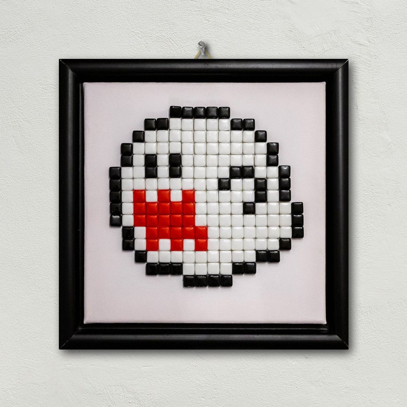Super Mario Buu Huu Pixel Glass Mosaic Mural - Etsy Ireland