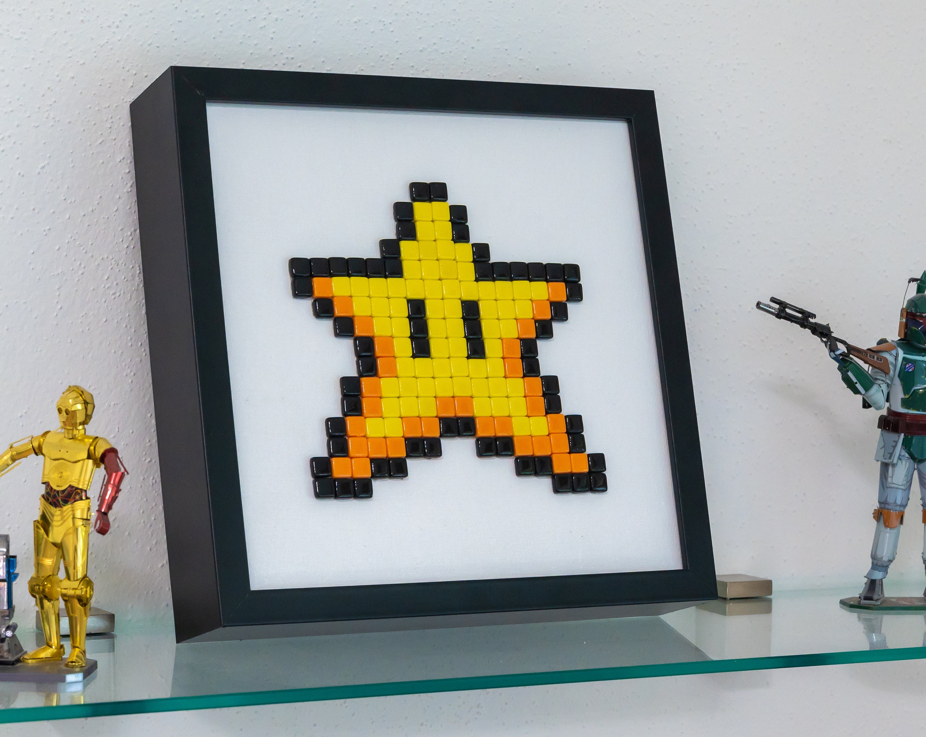 Super Mario - Star - Pixel Glass Mosaic Mural - Etsy