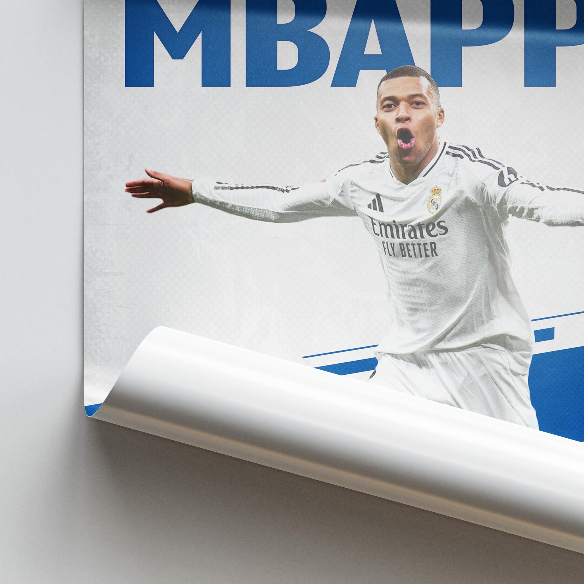 Kylian Mbappe Football Poster, Real Madrid Wall Art, Printable Gift for ...
