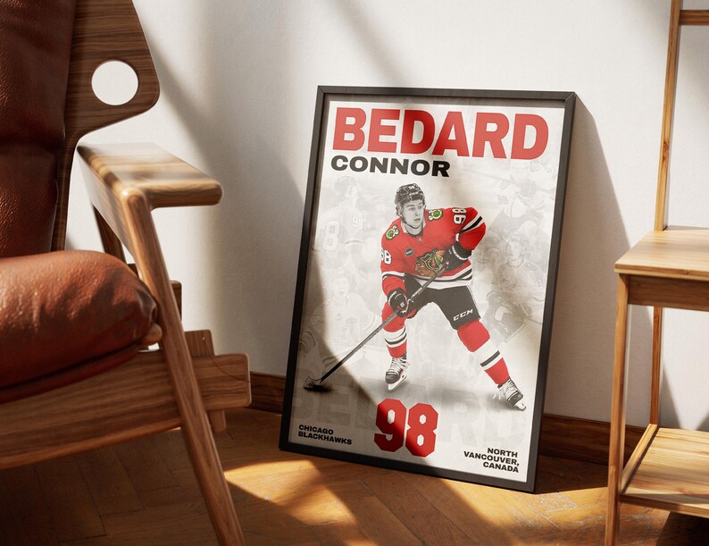 Hockey Poster Connor Bedard Printable Sports Wall Decor Gift for Hockey ...