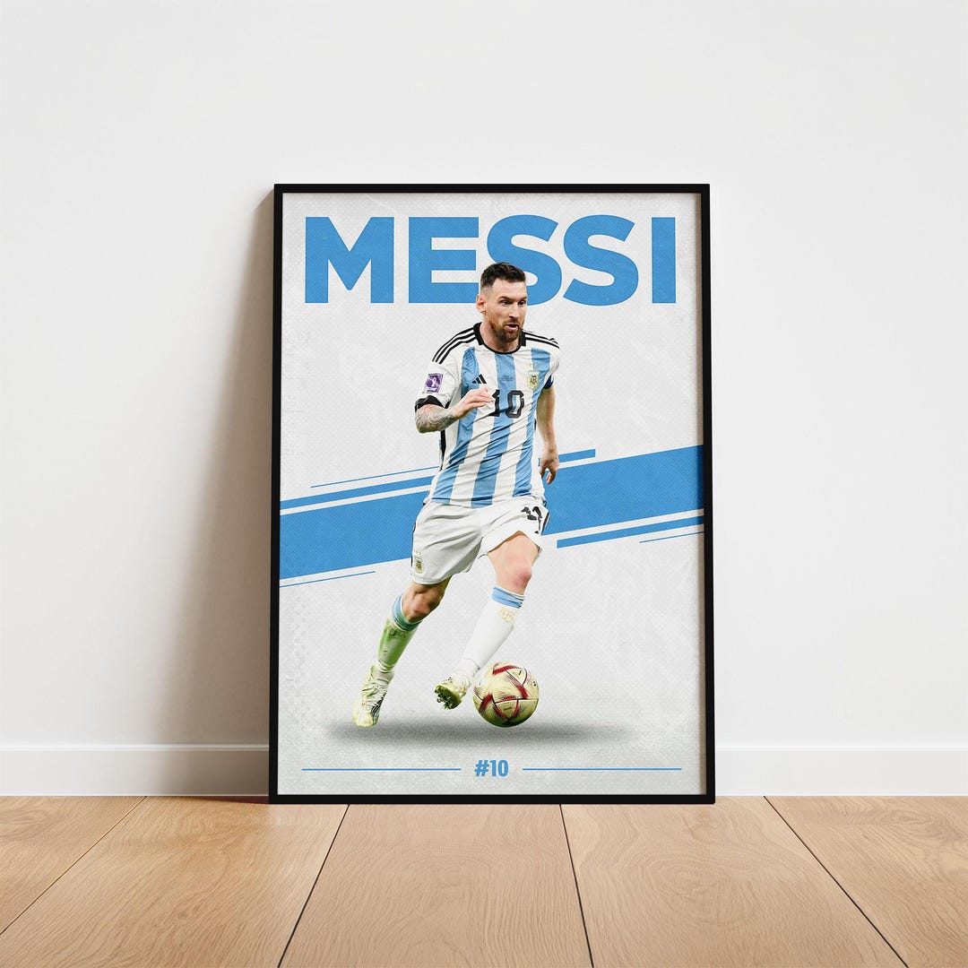 Lionel Messi Printable Poster, Argentina Soccer Wall Art, Minimalist ...