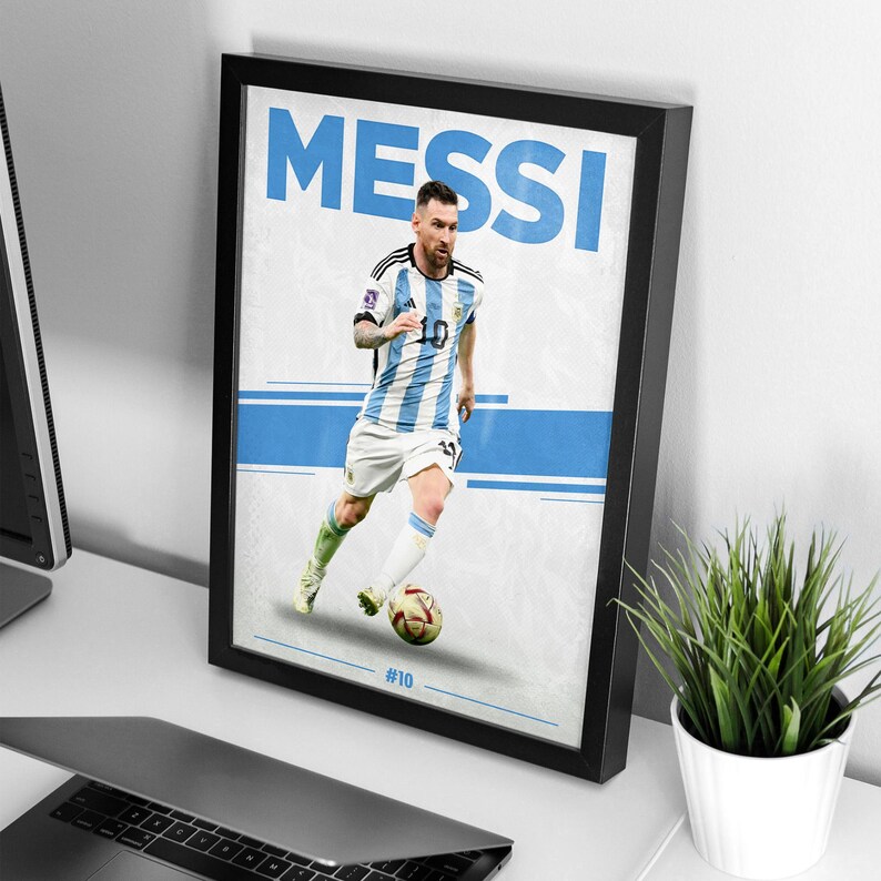 Lionel Messi Printable Poster, Argentina Soccer Wall Art, Minimalist ...