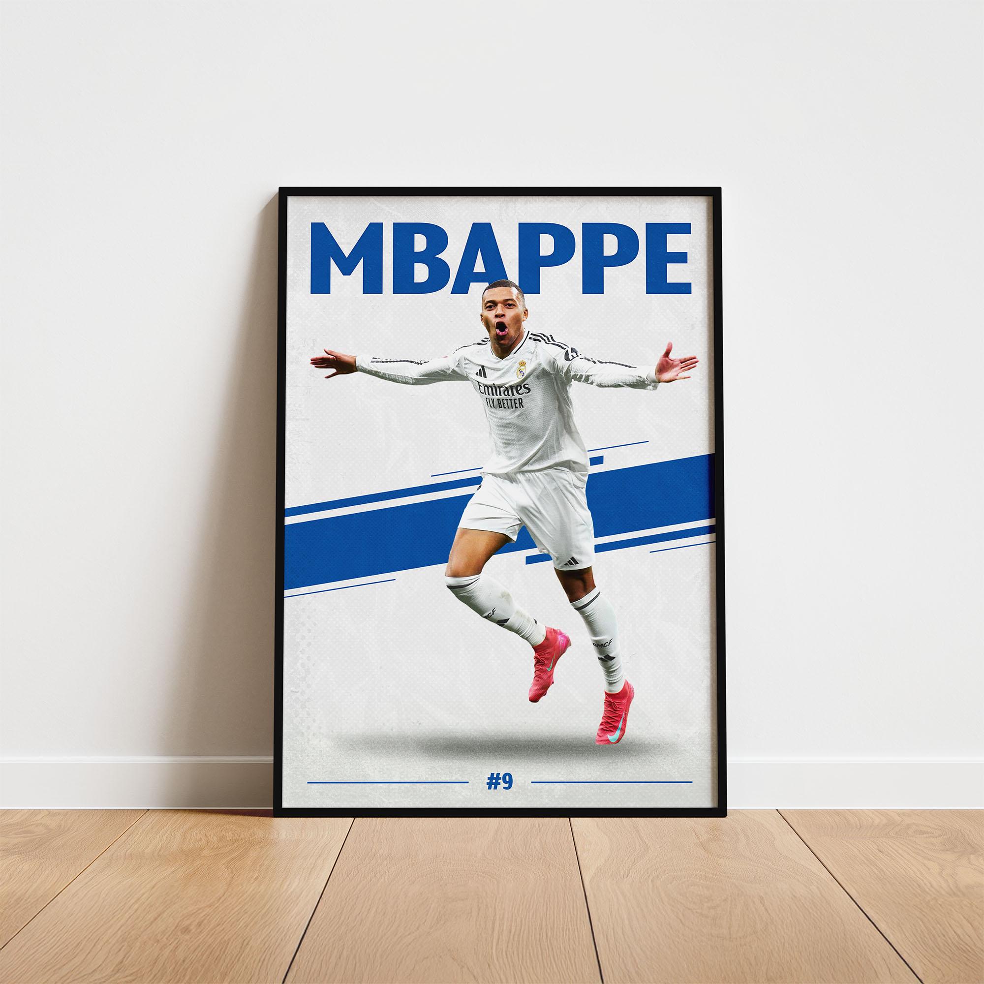 Kylian Mbappe Football Poster, Real Madrid Wall Art, Printable Gift for ...