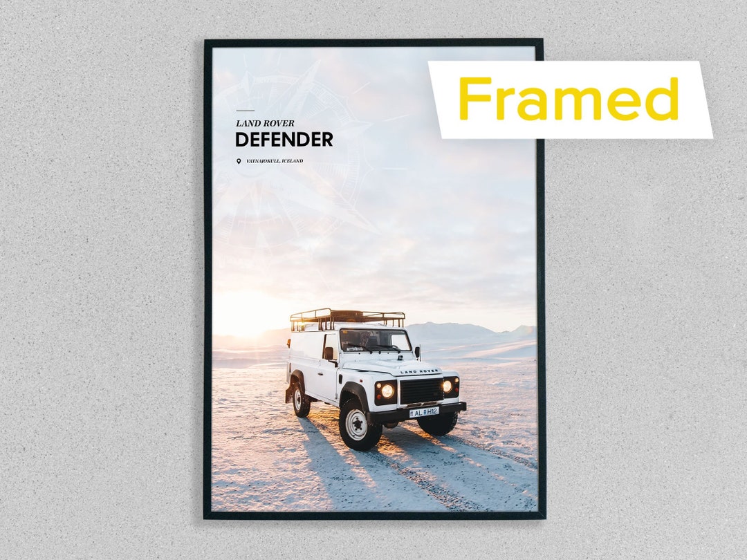 Land Rover Defender Iceland Framed Adventure Poster - Etsy