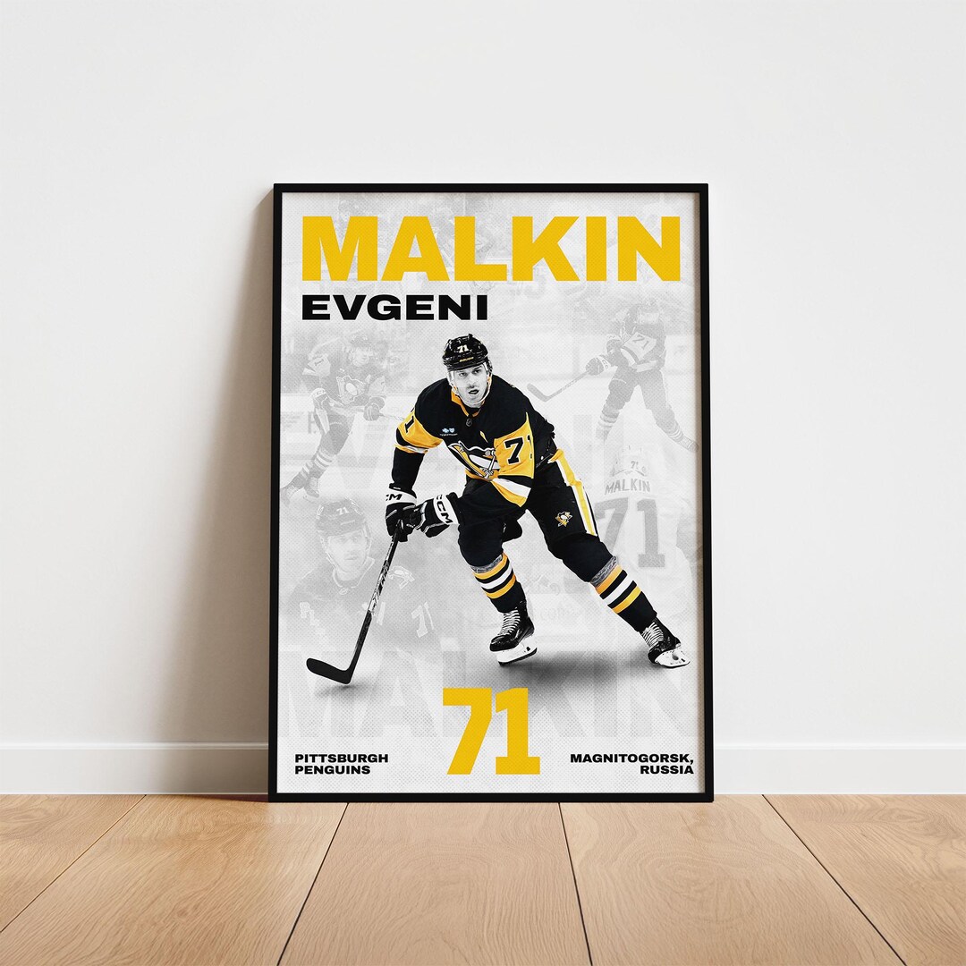 Evgeni Malkin Hockey Poster, Pittsburgh Penguins Wall Art, Printable ...