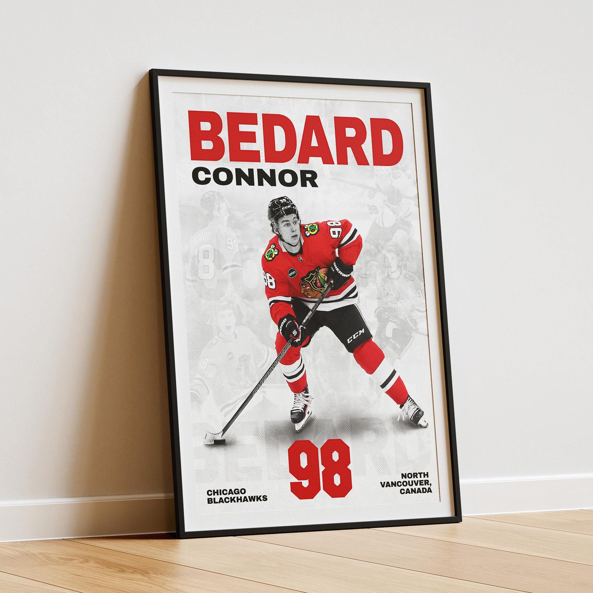 Connor Bedard Hockey Poster, Chicago Blackhawks Wall Art, Printable ...