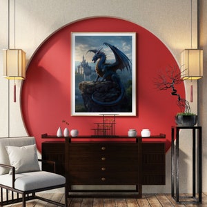 Modern Wall Art Printable Dragon Digital Download Dragon Modern ...