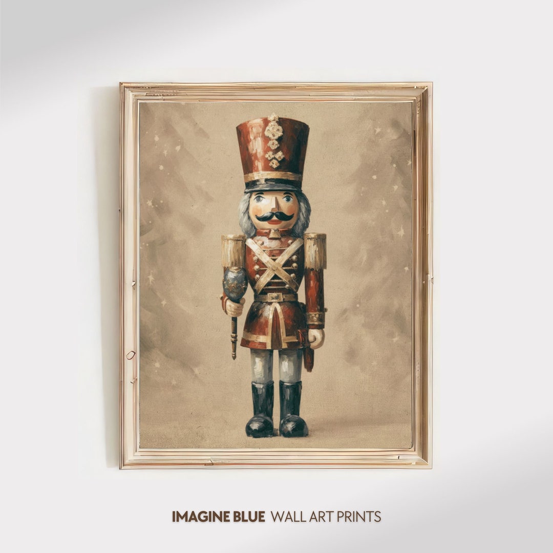 Christmas Nutcracker Print, Vintage Nutcracker Christmas Wall Art ...