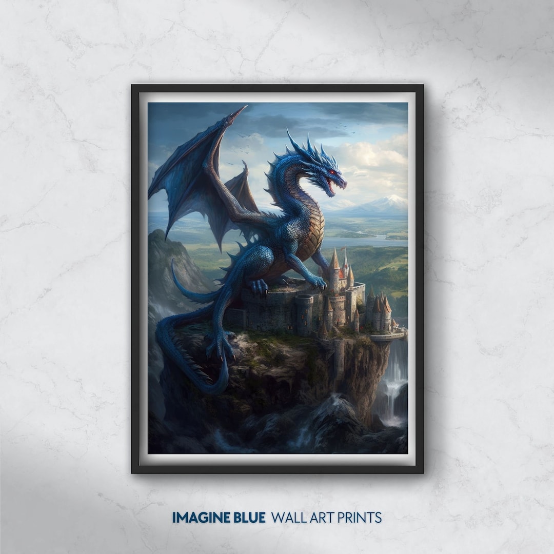 Fantasy Art Dragon Digital Download Fantasy Wall Art Print Dragon Wall ...