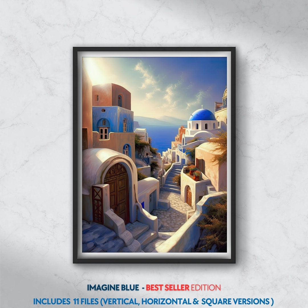 Greece Print Poster, Santorini Wall Art Printable, Greece Wall Art ...