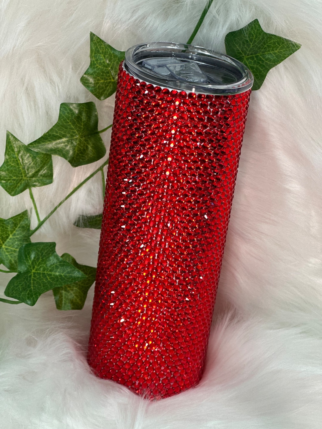 Red Rhinestone Tumbler -bling Cup - Stainless Steel Handmade 20oz ...