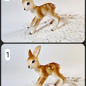 Vintage Fawn Figurines Retro Mini Hand-painted Porcelain Vintage Deer ...