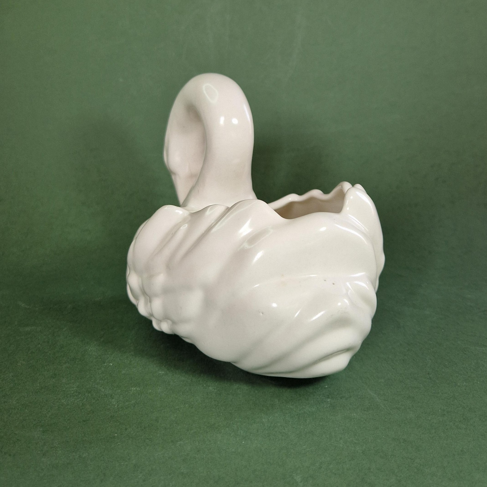 Vintage Ceramic Swan Shape Flower Pot Retro Decorative Planter White ...