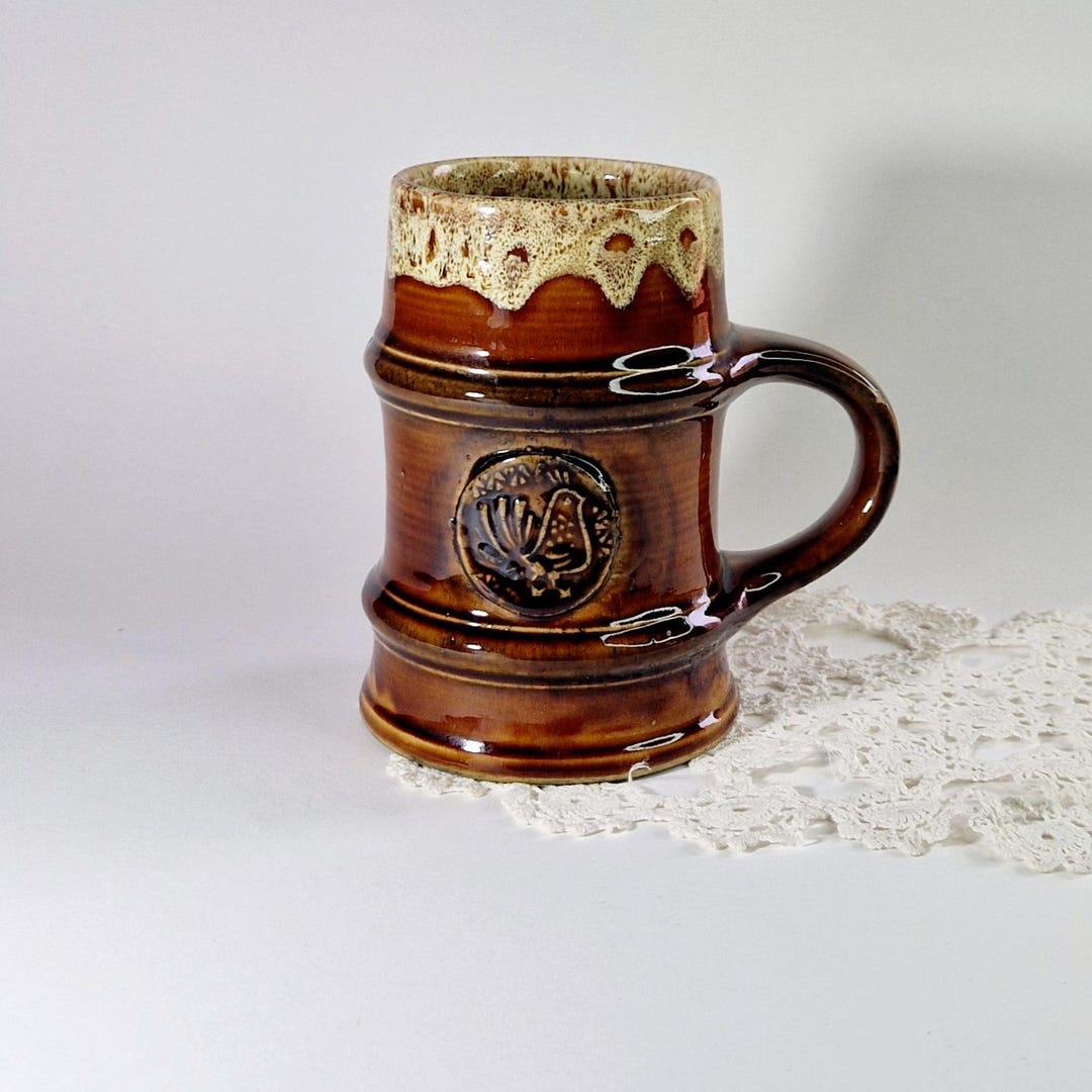 Vintage Zsolnay Stein Large Retro Beer Mug Mid-century Dripped Glazed ...