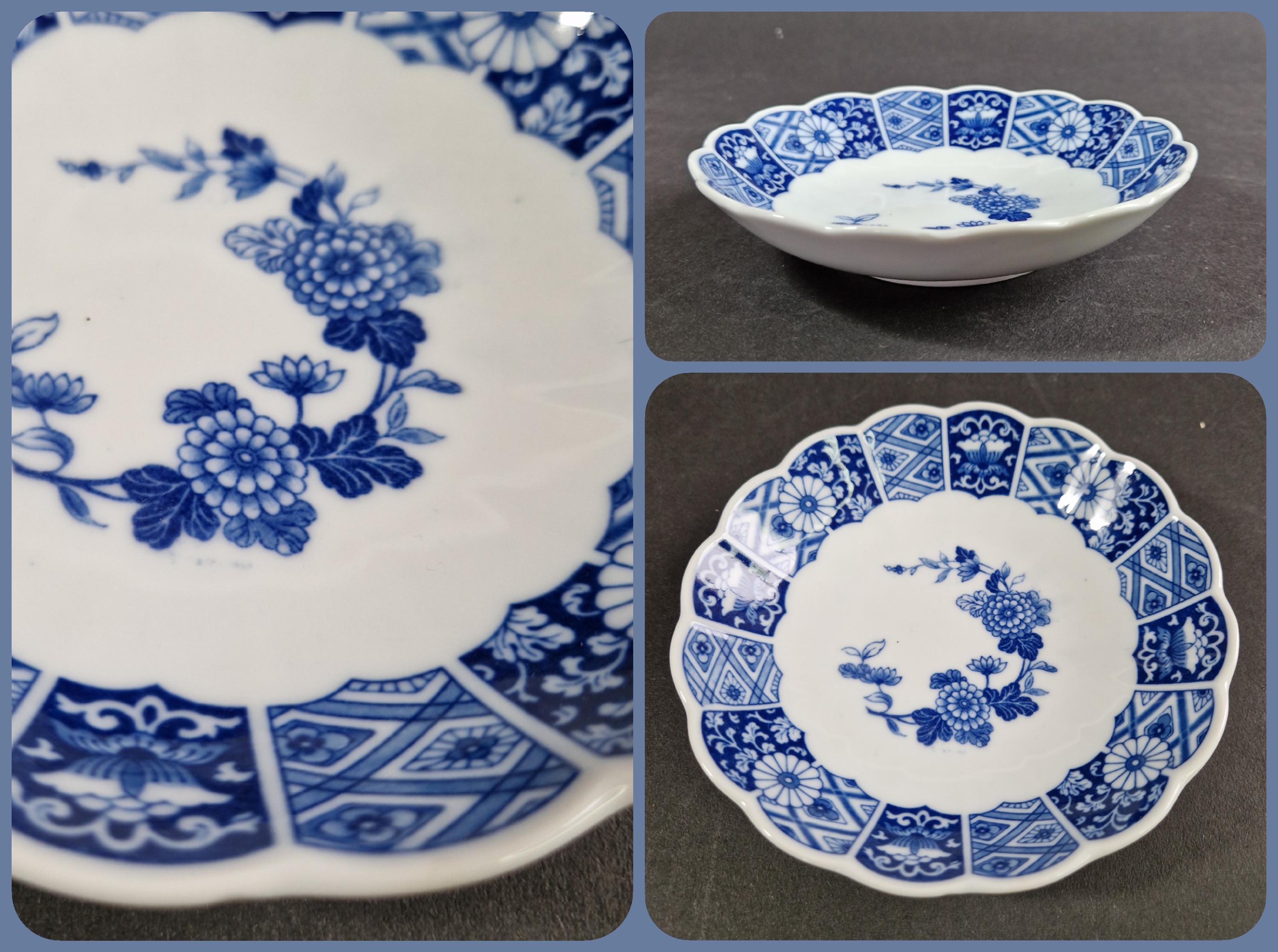 Rare Vintage Blue & White Mismatched Plates Nippon Tokusei Retro Blue ...