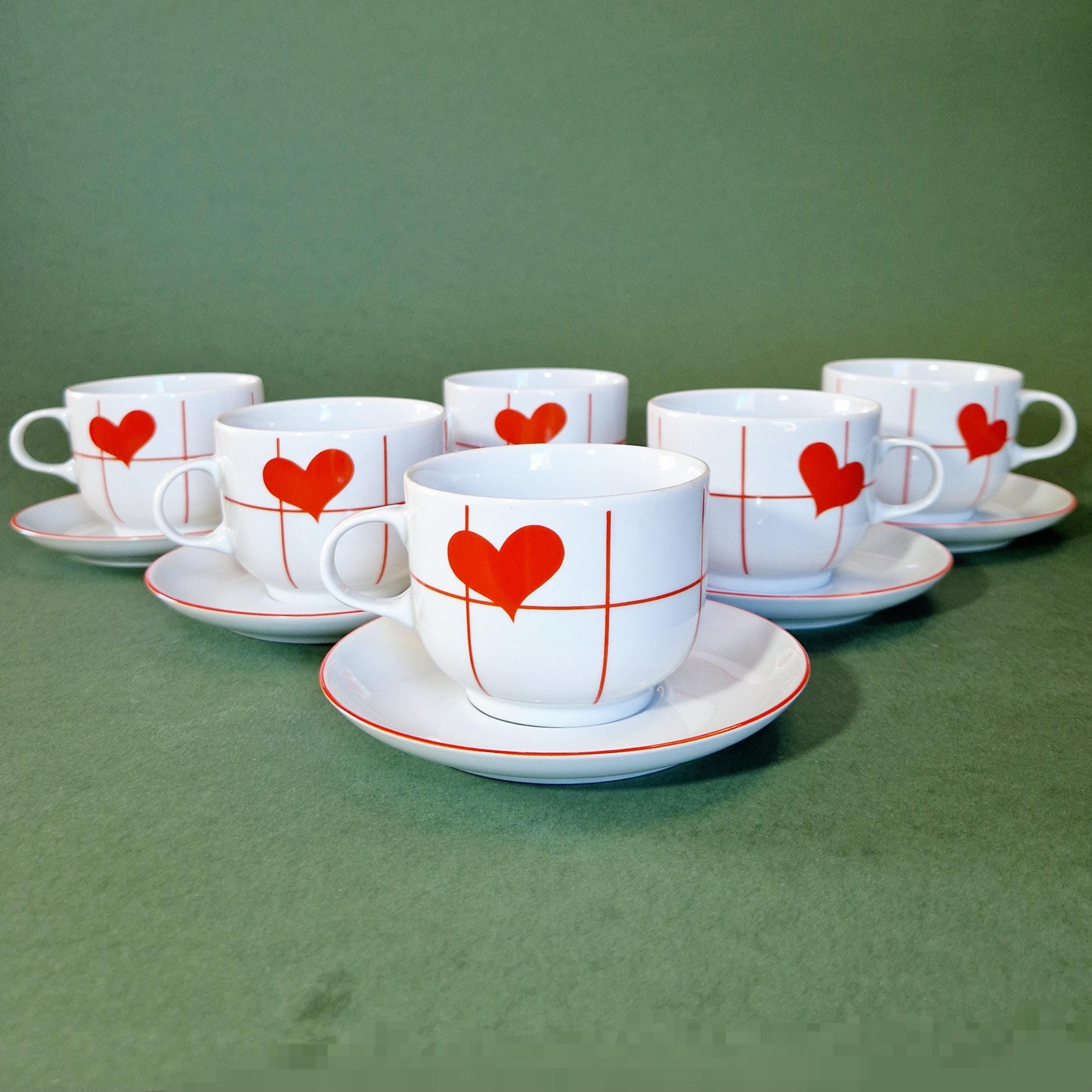 Vintage Alföldi Porcelain Cup Set With a Tea Pot and a Creamer Mid ...