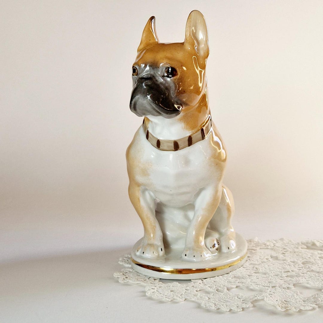 Vintage Porcelain Dog Figurines Retro Lomonosov Porcelain Factory Mid ...