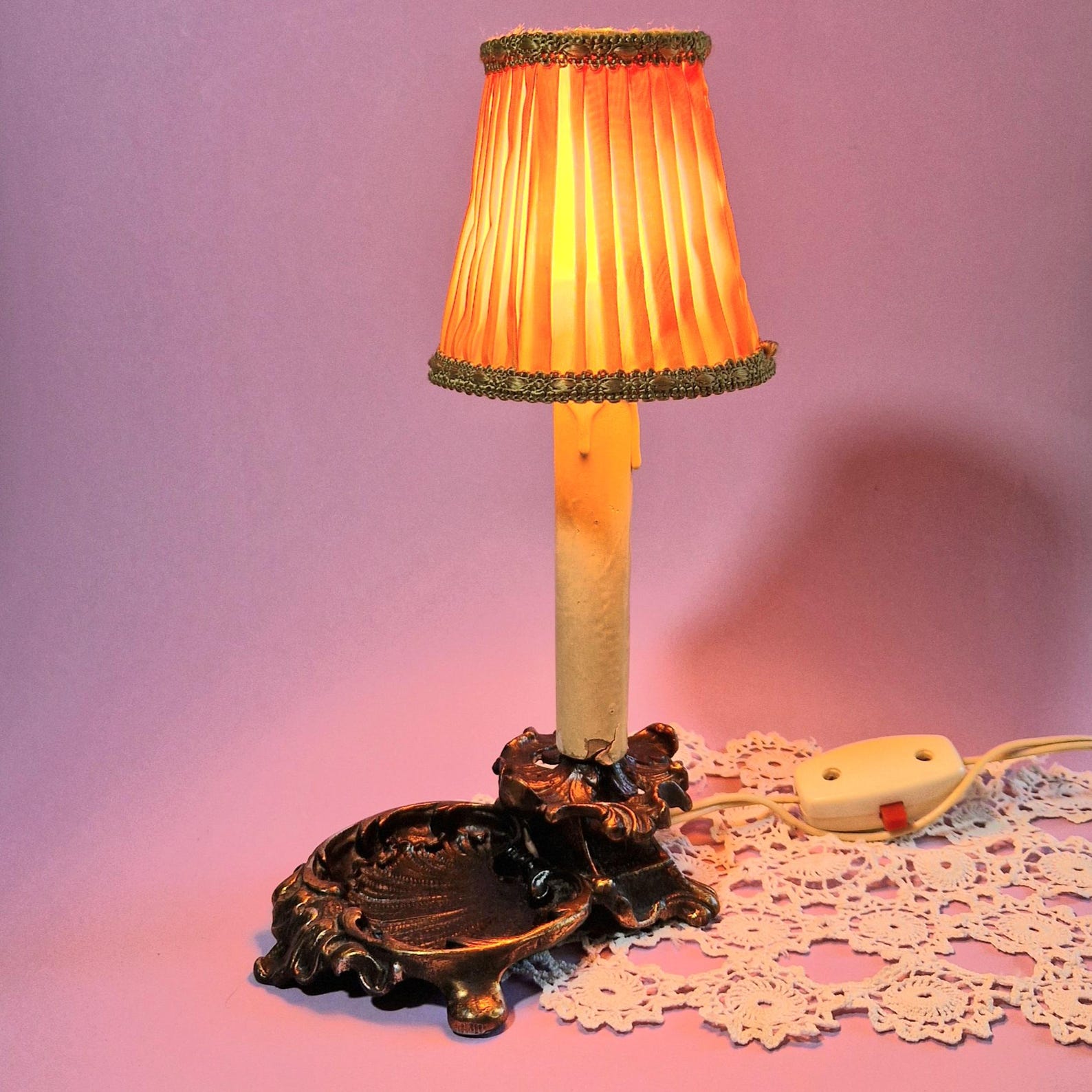 Vintage Baroque Candle Table Lamp Antique Art Deco Decor Lamp Vintage ...