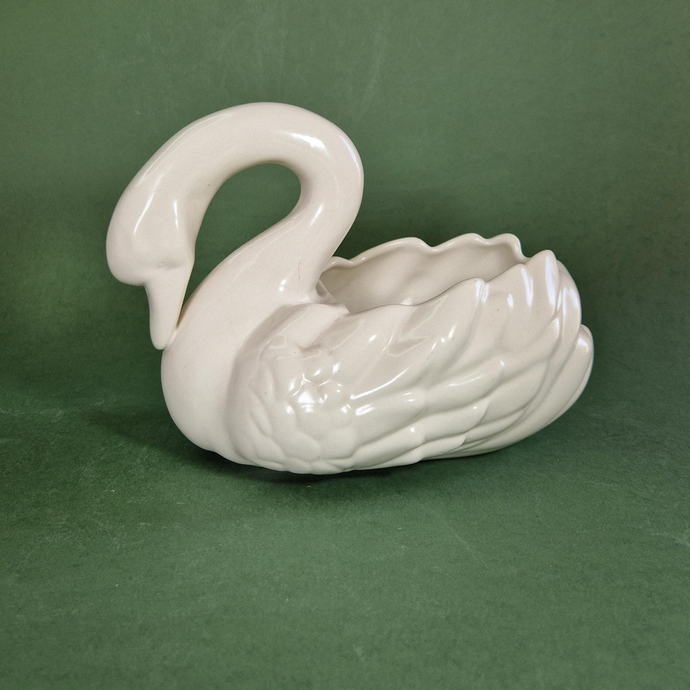 Vintage Ceramic Swan Shape Flower Pot Retro Decorative Planter White ...