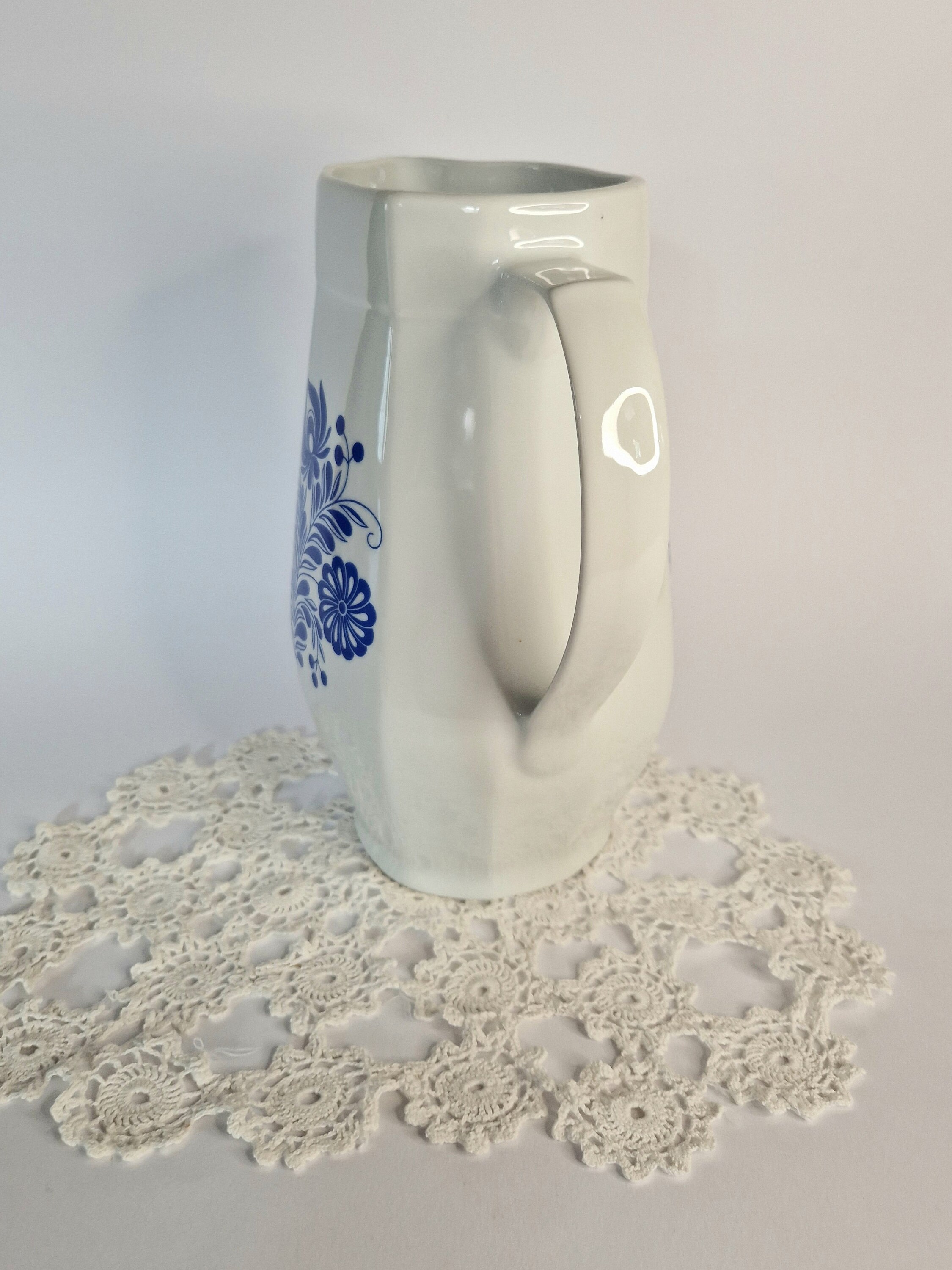 Vintage Alföldi Porcelain Jug With Matching Zsolnay Mug Vintage Blue ...