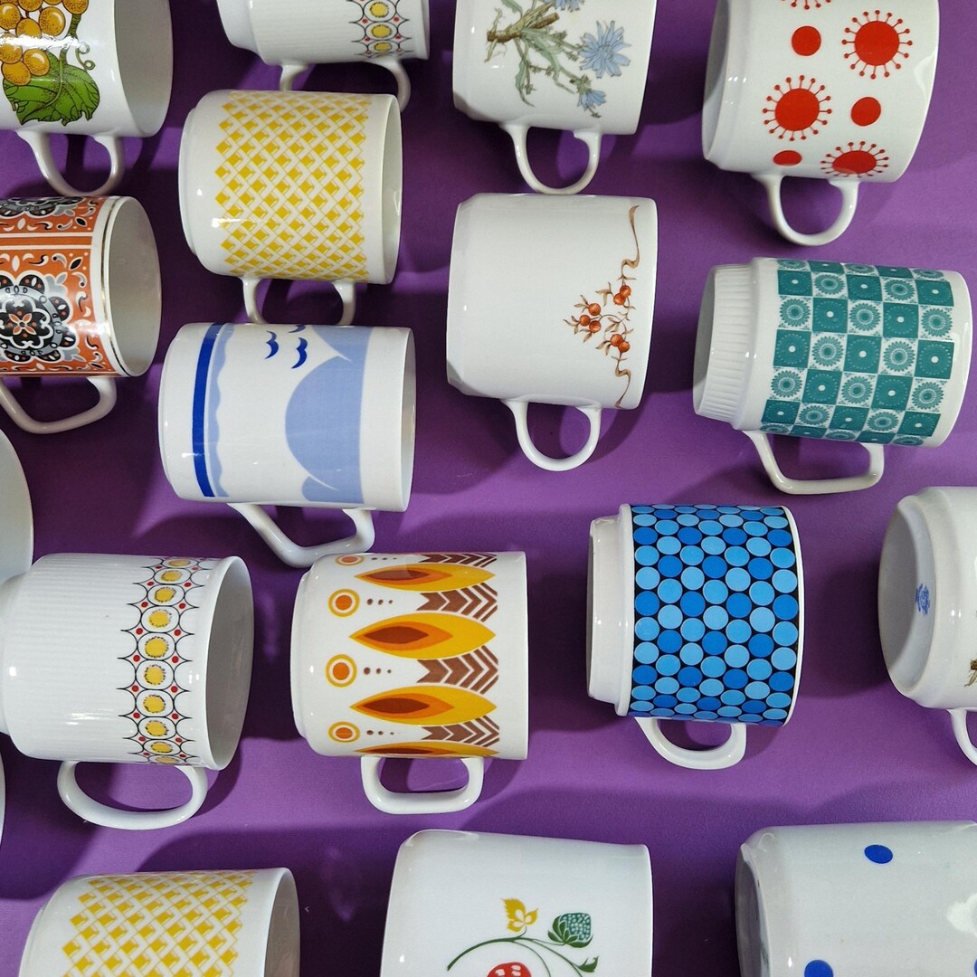MYSTERY BOX Retro Mugs Vintage Mismatched Coffee Mugs for Large Orders ...