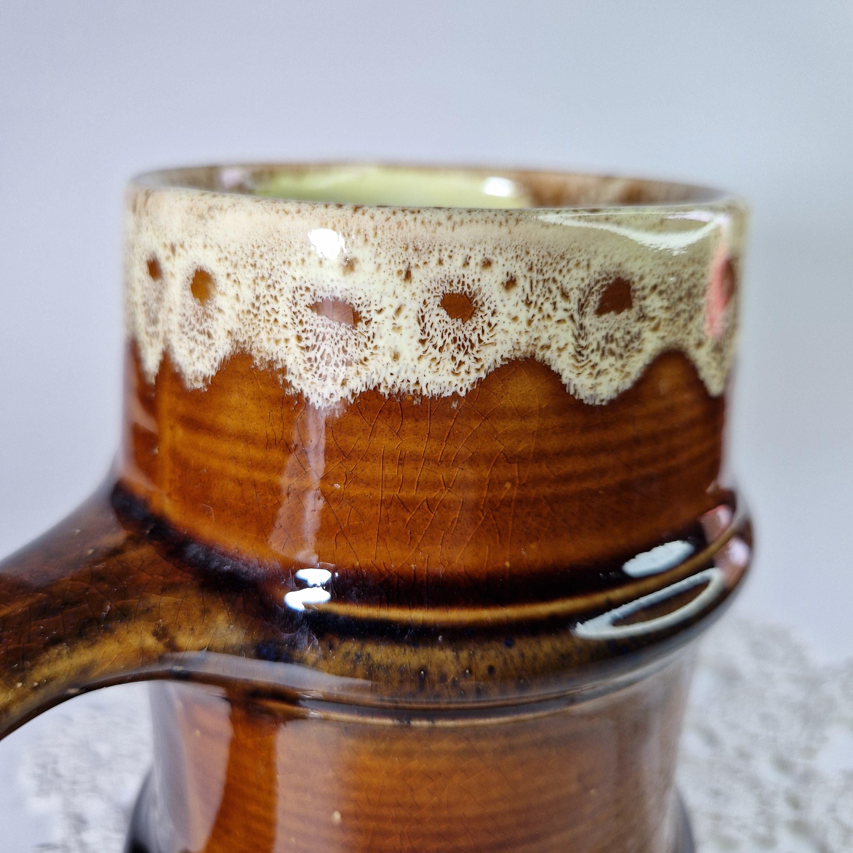 Vintage Zsolnay Stein Large Retro Beer Mug Mid-century Dripped Glazed ...