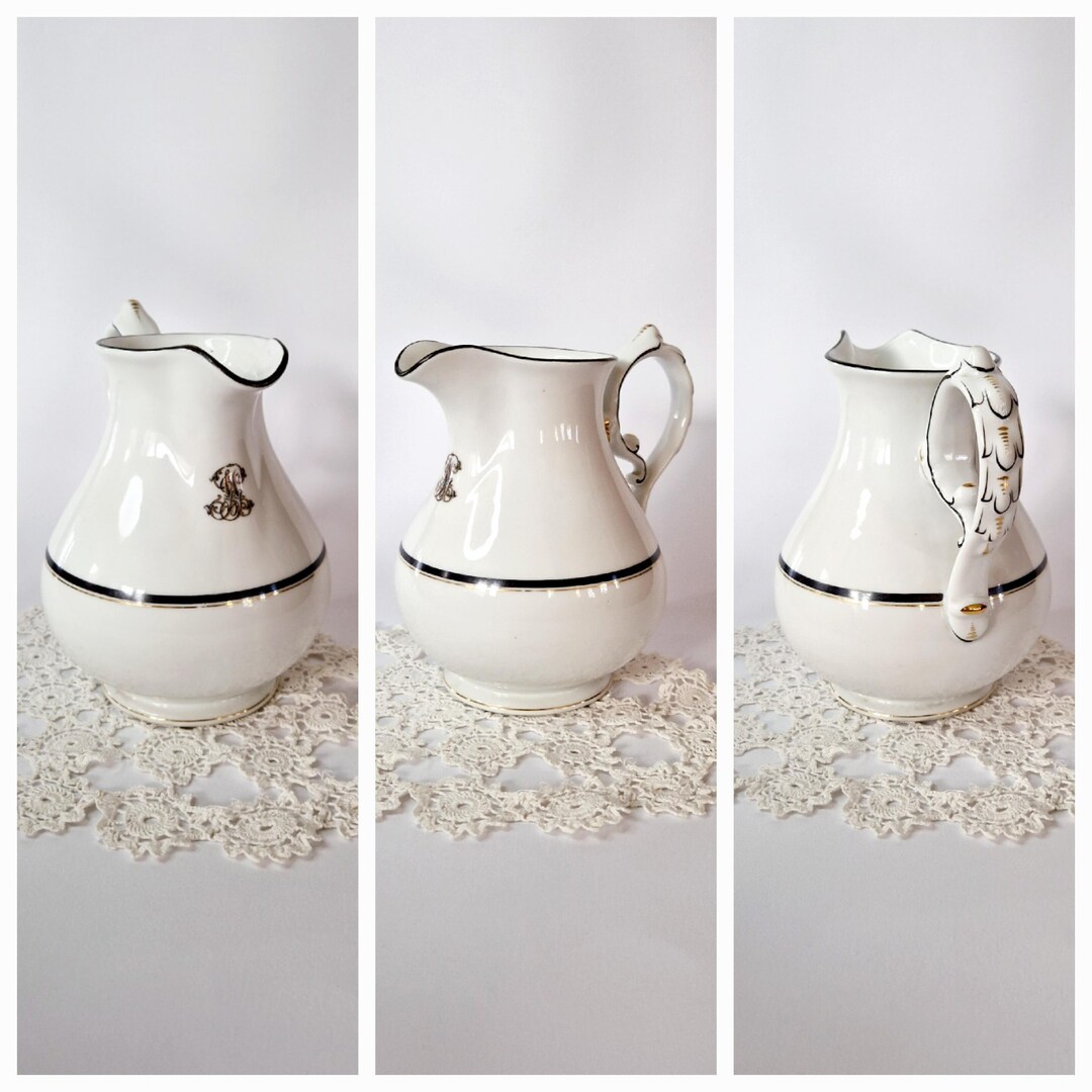 Antique Style Vintage Porcelain Coffee Pot or Tea Pot With JJ Initials ...