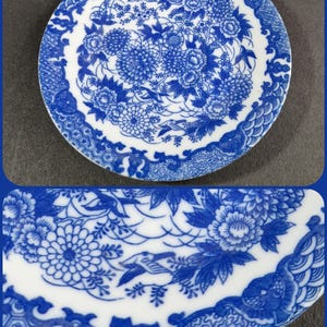 Rare Vintage Blue & White Mismatched Plates Nippon Tokusei Retro Blue ...