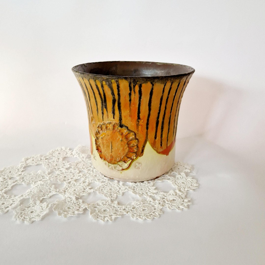 Vintage Ceramic Planter Pot Retro Pot Handmade by Mónika Laborcz Mid ...