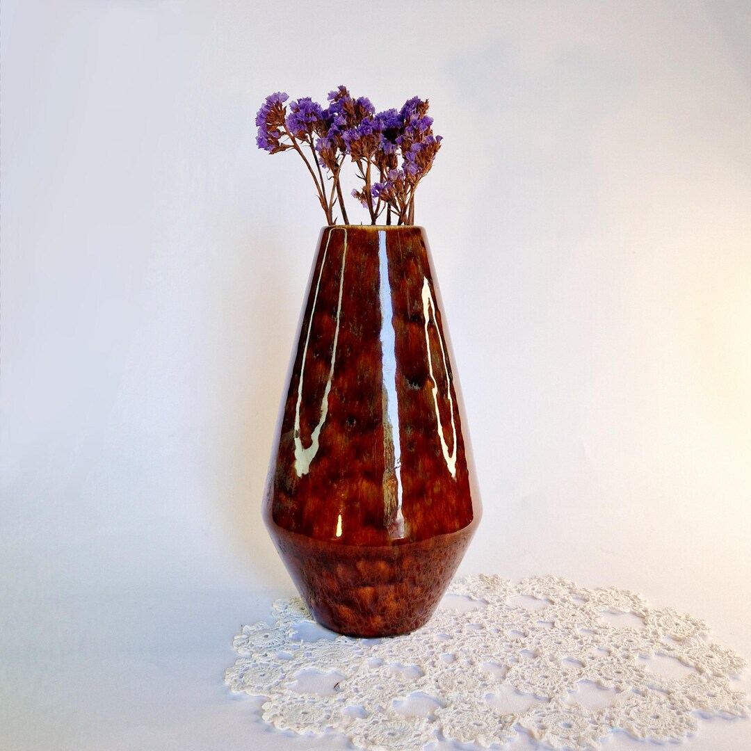 Vintage Hungarian Gránit Ceramic Vase Rare Mid-century Modernist Runny ...
