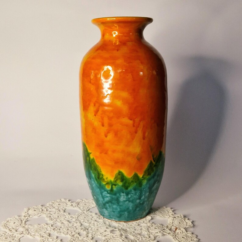 Mid-century Ceramic Vase Retro Drip-glaze Vase by Béla Mihály Vintage ...