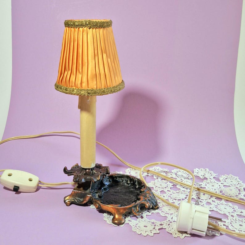 Vintage Baroque Candle Table Lamp Antique Art Deco Decor Lamp Vintage ...