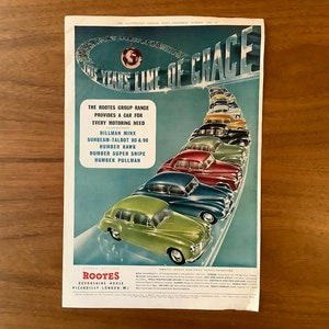 1949 ROOTES MOTORCARS Original Advertisement - Etsy