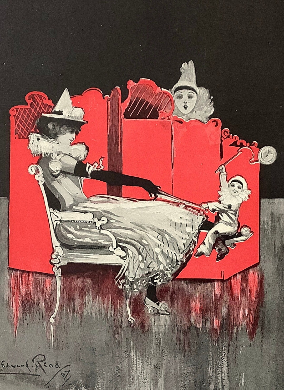 1897 RARE PIERROT PRINT the Sketch Magazine - Etsy