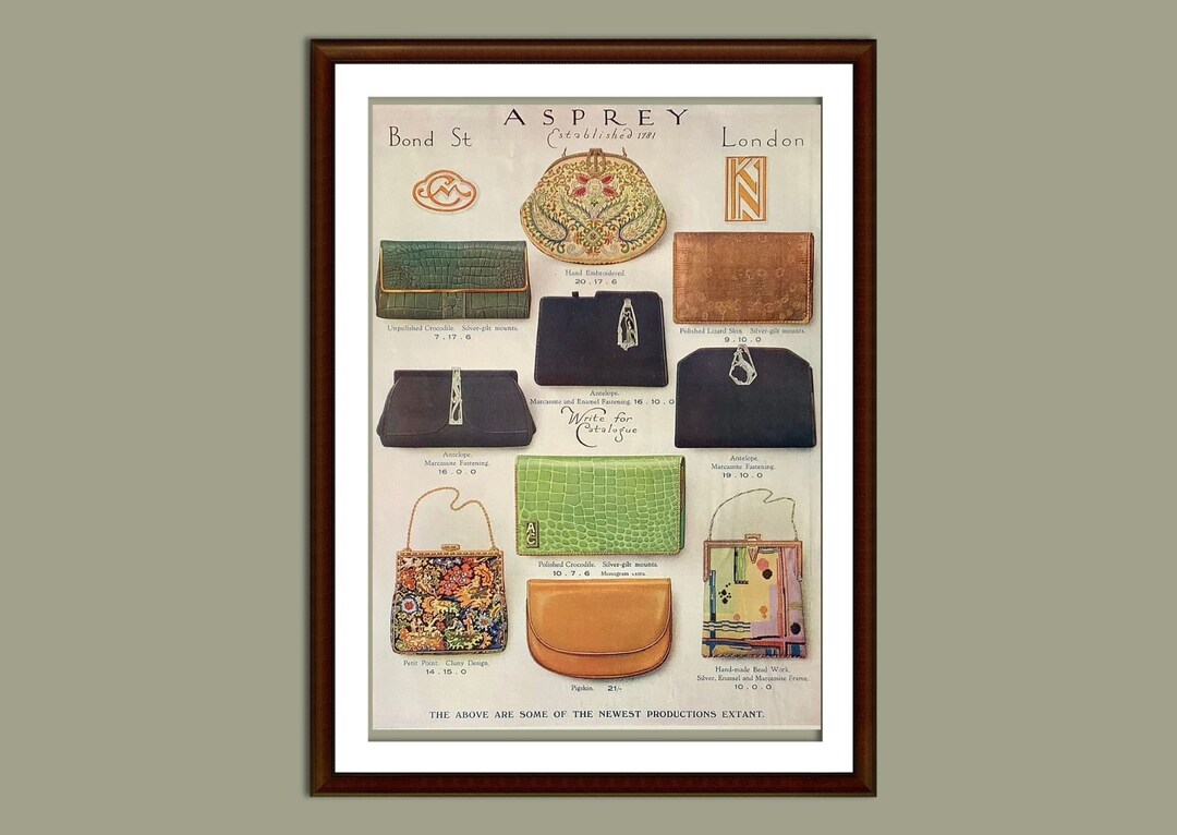 1930 ASPREY HANDBAGS Original Advertisement PUNCH Magazine - Etsy
