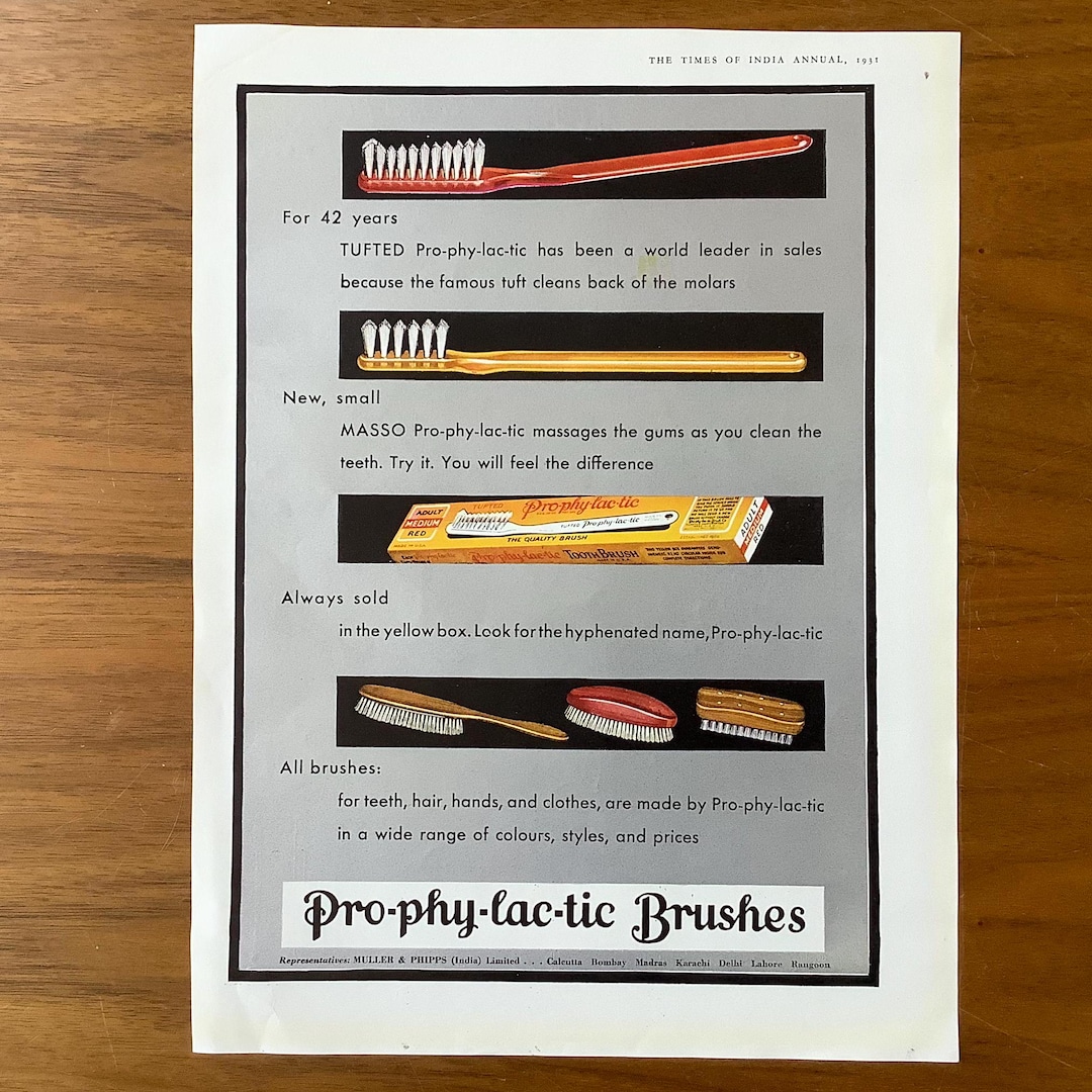 1931 Prophylactic Toothbrush Ad: Vintage Print Wall Art - Etsy