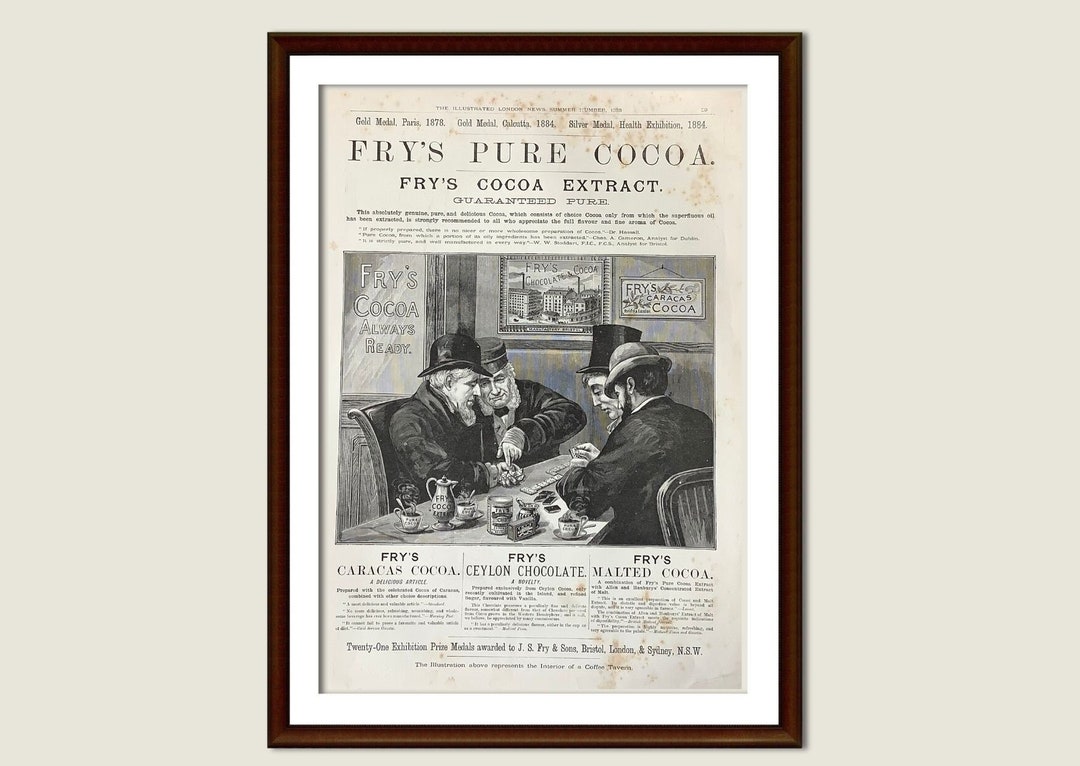 1885 Fry's CHOCOLATE Original Advertisement-illustrated - Etsy
