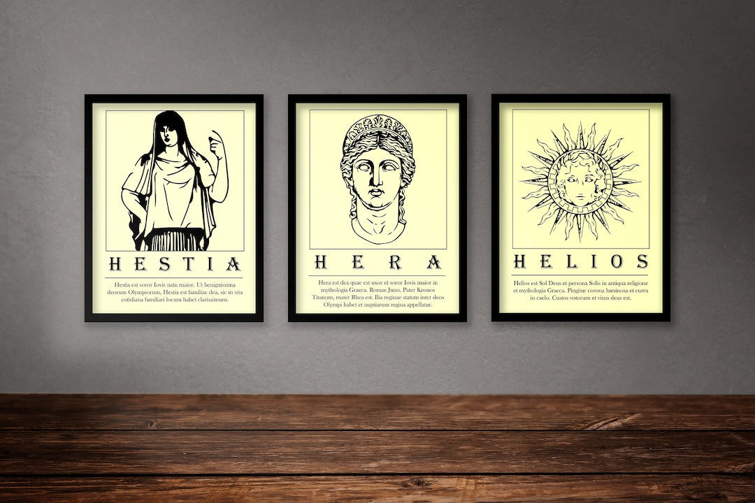 Poster of the Goddesses Helios, Hera and Hestia|| Printable Design - Etsy