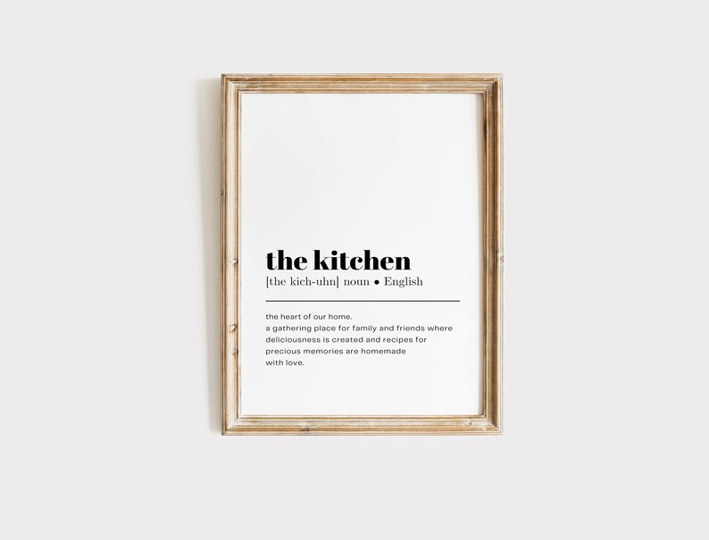 Kitchen Definition Print Kitchen Printable Wall Art Kitchen Print ...