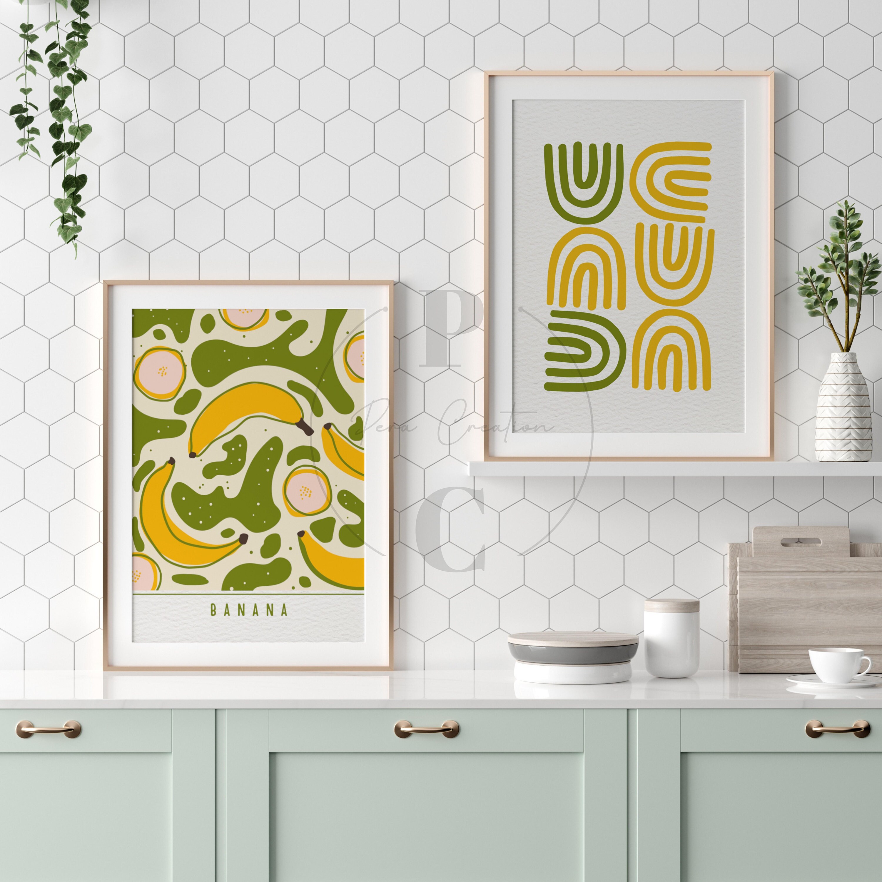 Kitchen Wall Art Abstract Wal Art Set of 3 Dining Room Wall Decor ...