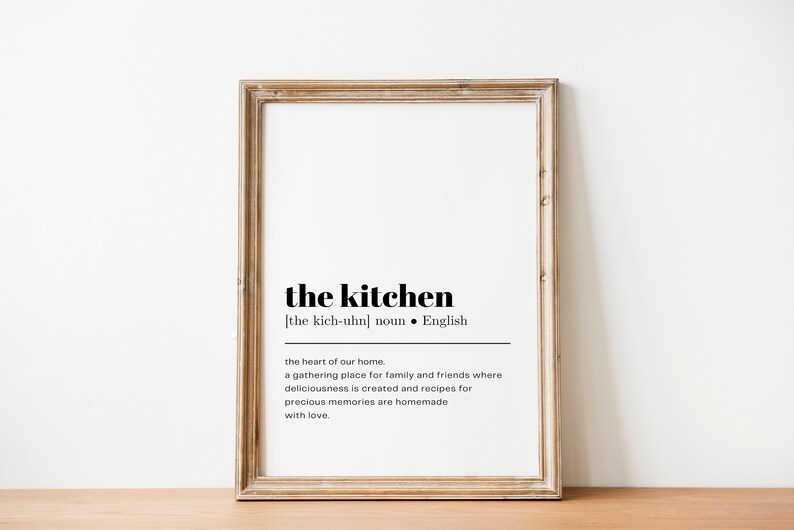 Kitchen Definition Print Kitchen Printable Wall Art Kitchen Print ...
