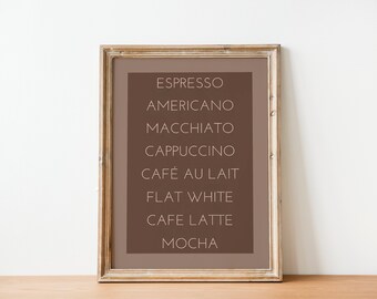Coffee All Day Poster / Retro Quote Coffee Art Print / Kitchen Wall Art ...