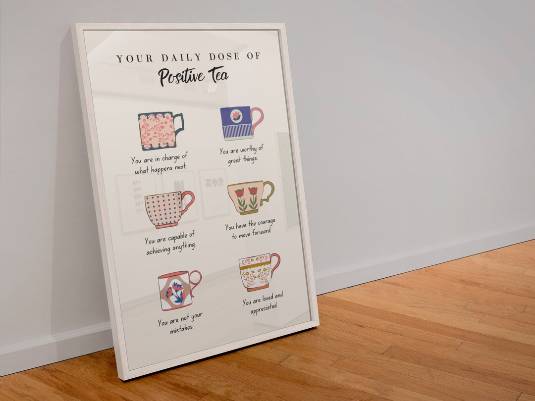 Positive tea Positivity Self Affirmation Self - Etsy Portugal