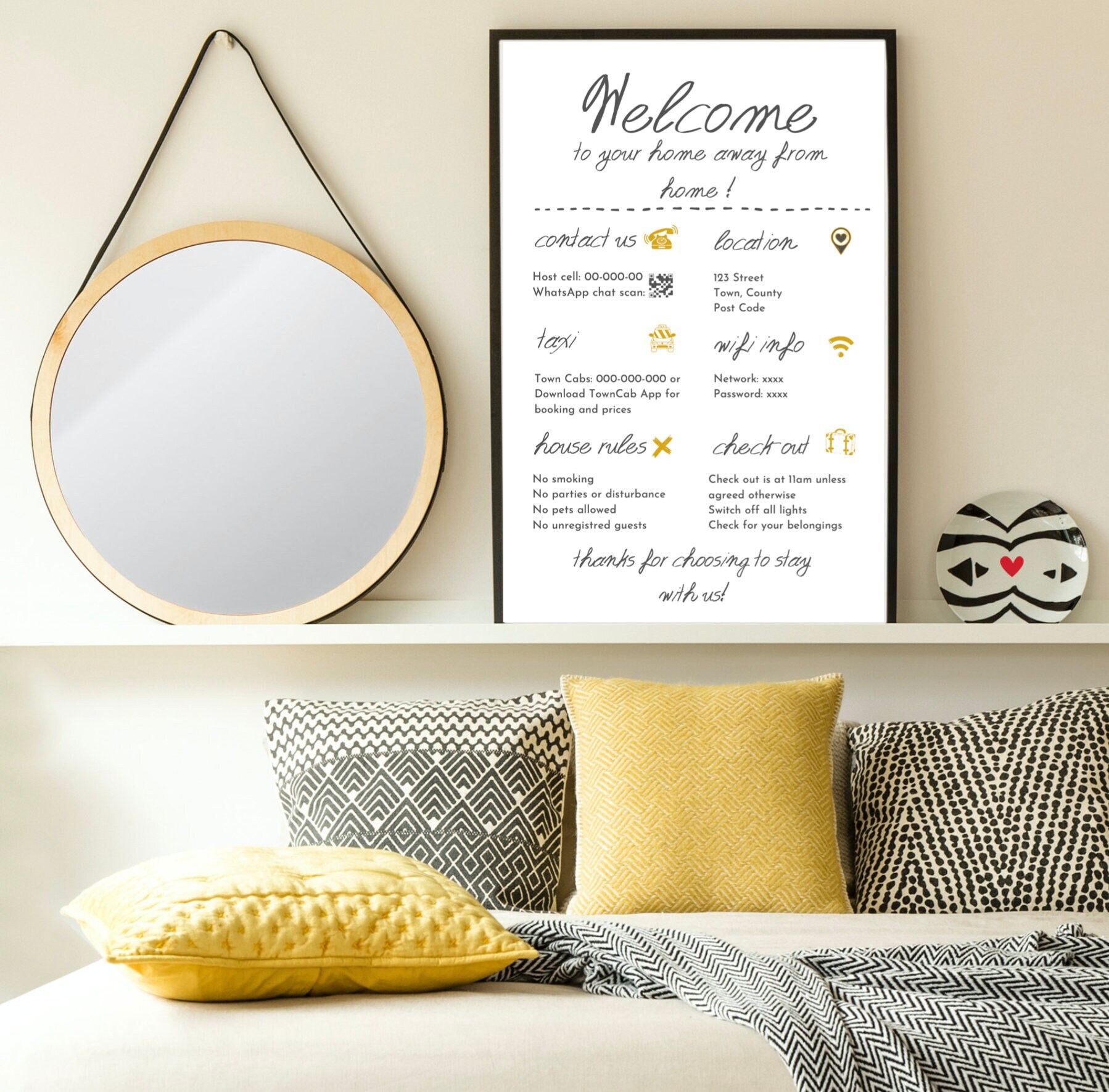 Airbnb Hotel Welcome Guest Sign A4 - Etsy