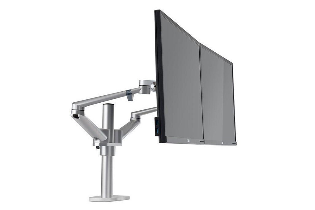 Silver Dual Monitor Arm Desk Mount Bracket Swivel Mount - Etsy