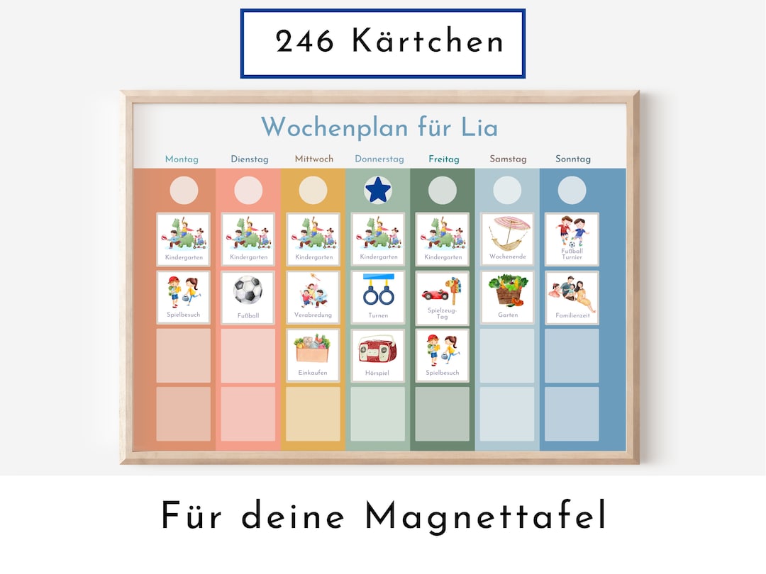 Personalisierter Wochenplan Himmel und Erde für Kinder und Teenager ...