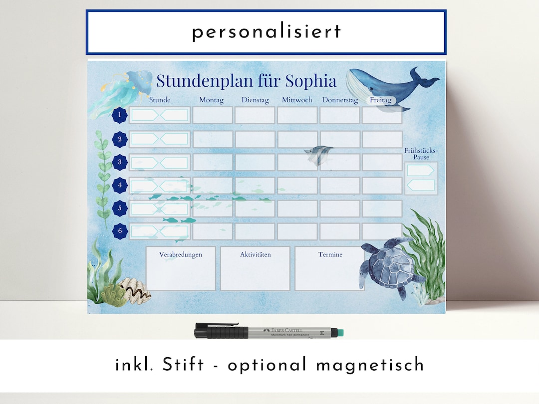 Personalized Sea Creatures Lesson Plan Laminated With Overhead - Etsy