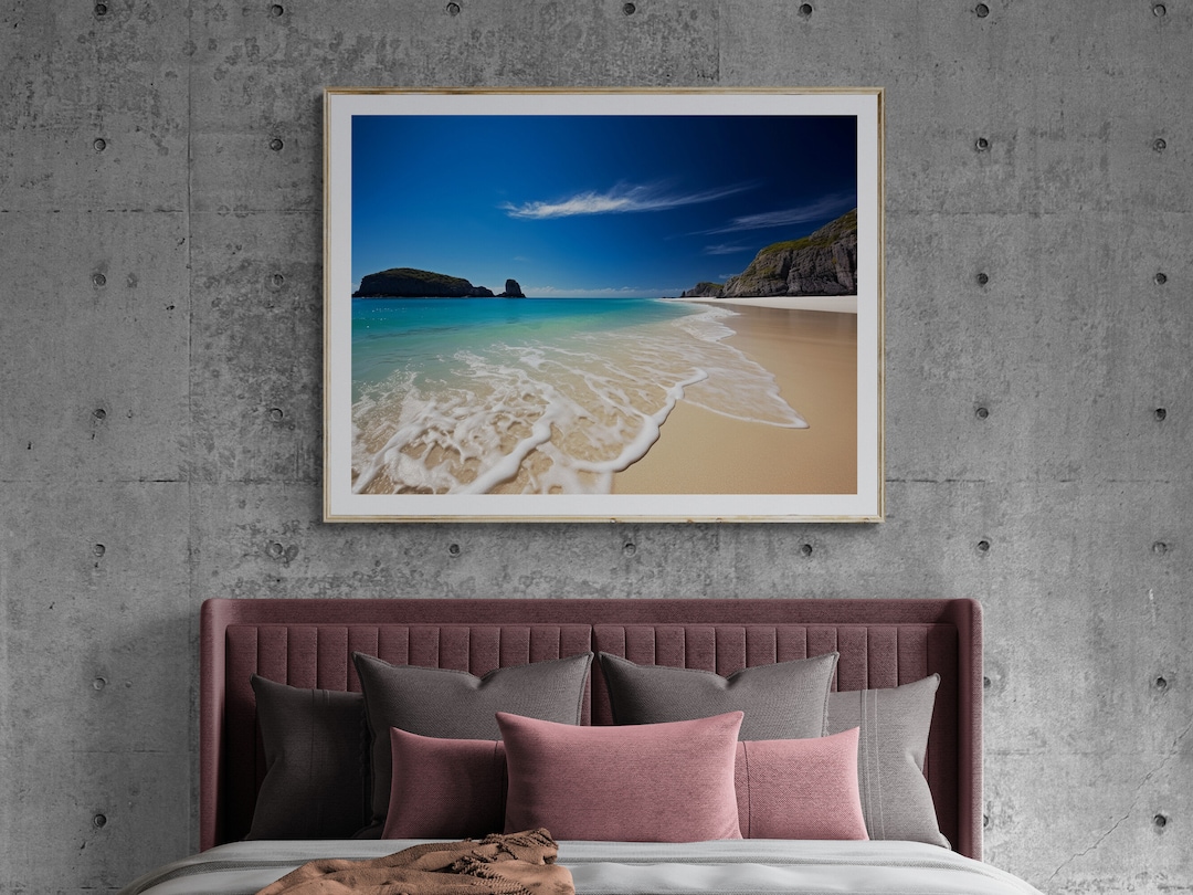 Digital Beach Print, Paradise Beach Wall Art, Tropical Beach Art ...