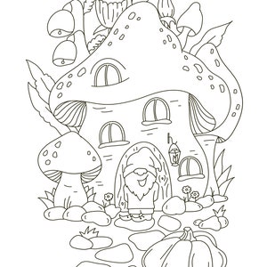 Colouring Pages for Kids - the Magical World of Gnomes - Etsy