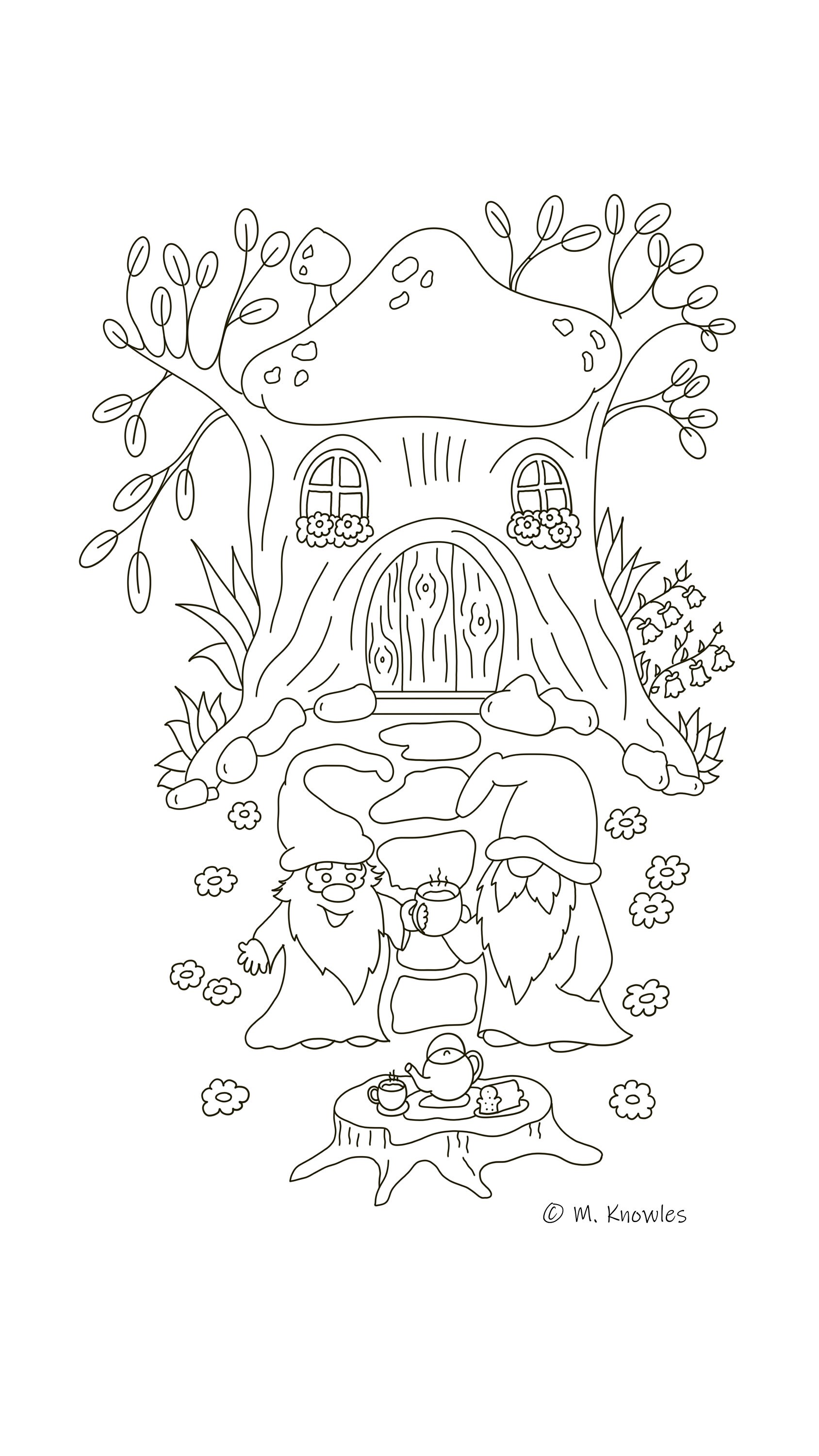 Colouring Pages for Kids - the Magical World of Gnomes - Etsy